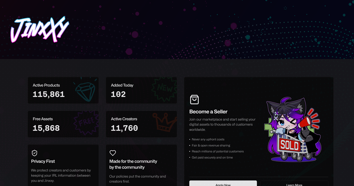 Jinxxy | Marketplace for Avatars, VR Assets & Creators